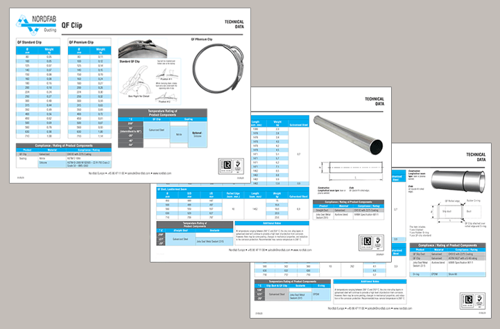 Technical Data Sheets: QF Ducting