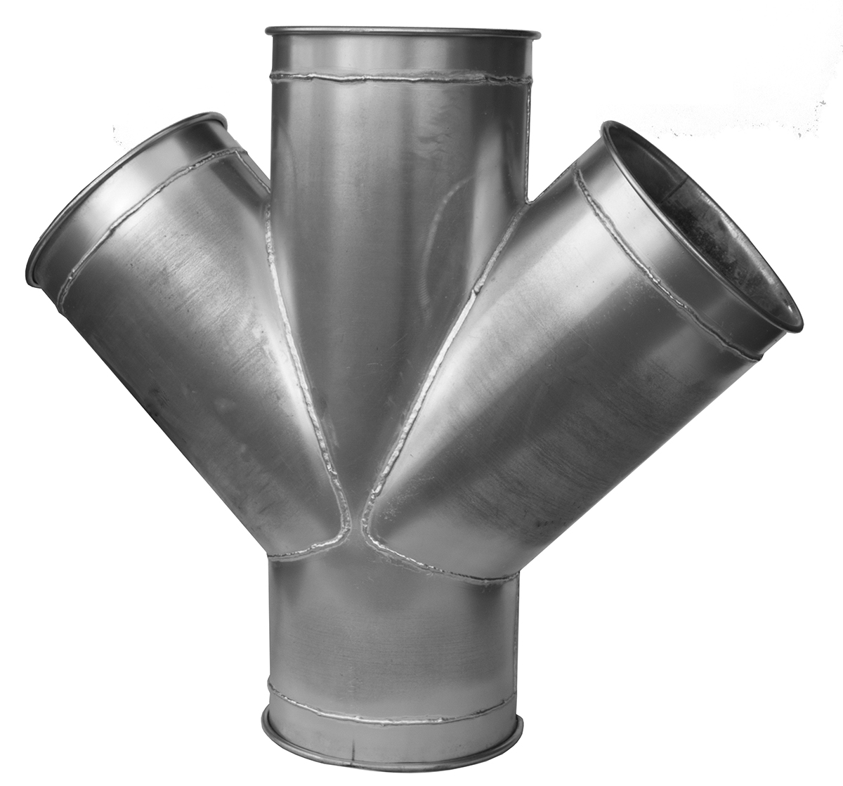 Flanged Double Branch 14 Gauge 30° | Products | Nordfab Ducting