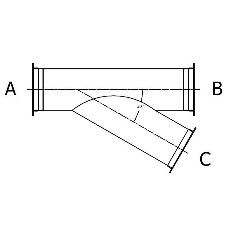Flanged Branch 30° | Products | Nordfab