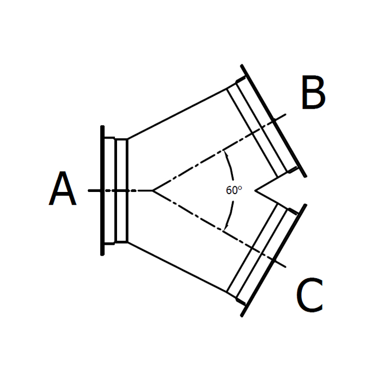 Flanged Y Branch 60° | Products | Nordfab