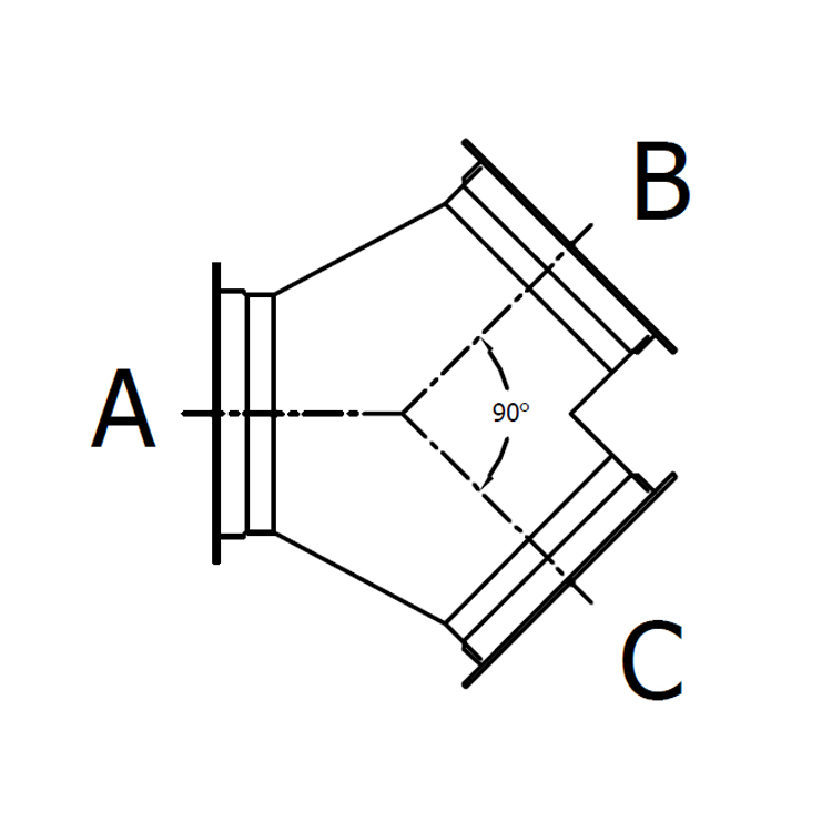 Flanged Y Branch 90° | Products | Nordfab